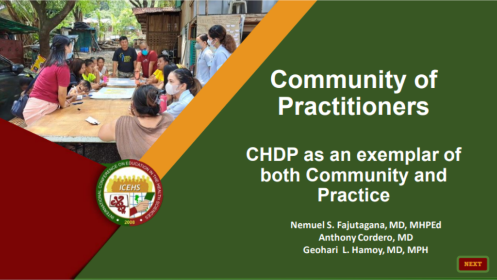 CHDP as an exemplar of both Community and Practice – University of the ...