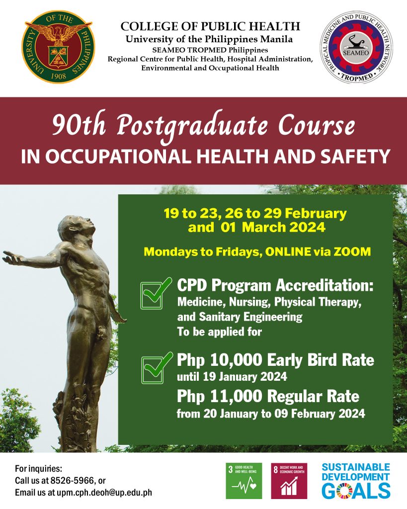 90th Postgraduate Course In Occupational Health And Safety University