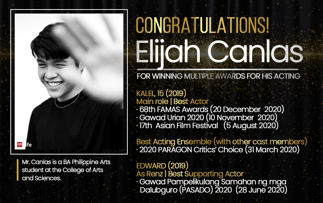 Congratulations, Elijah Canlas! - University of the Philippines Manila