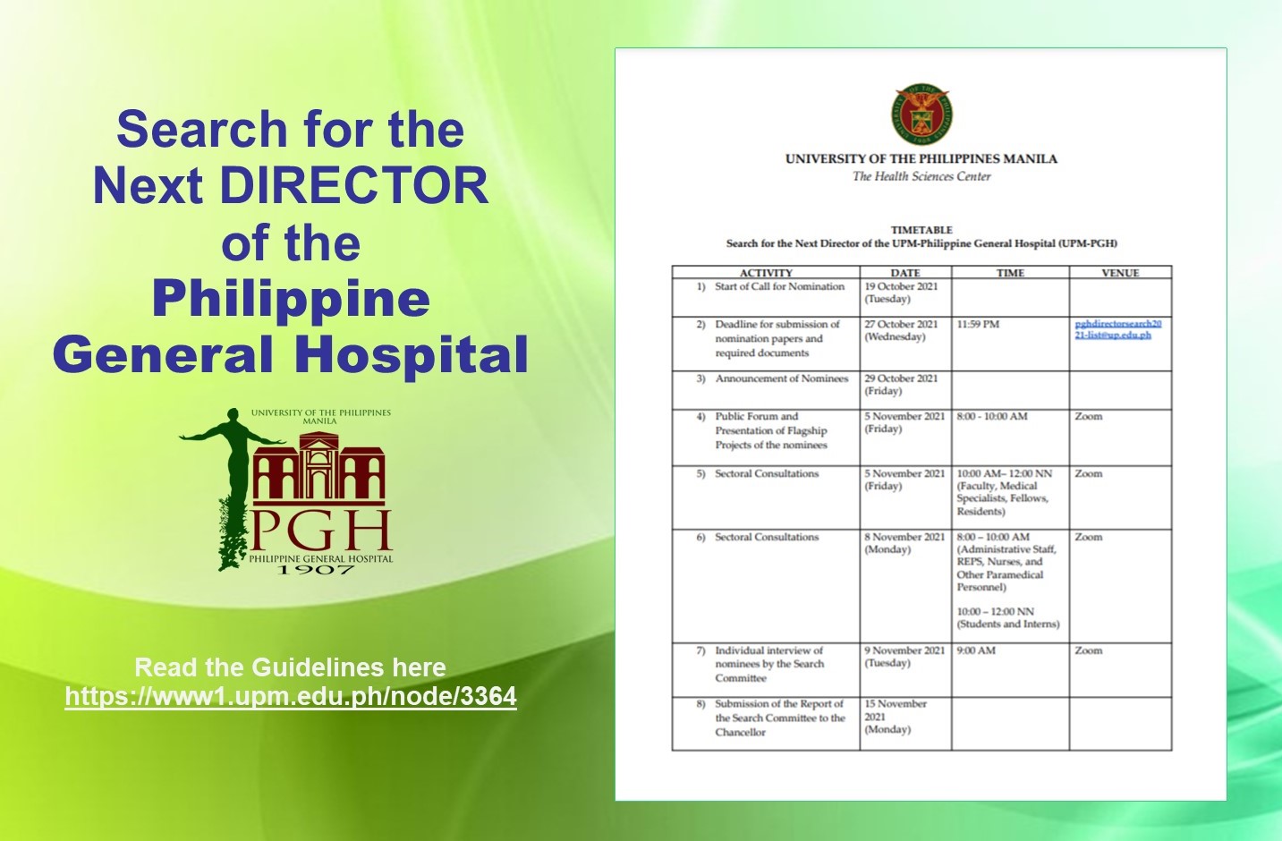 OC | Search for the Next Director of the Philippine General Hospital ...