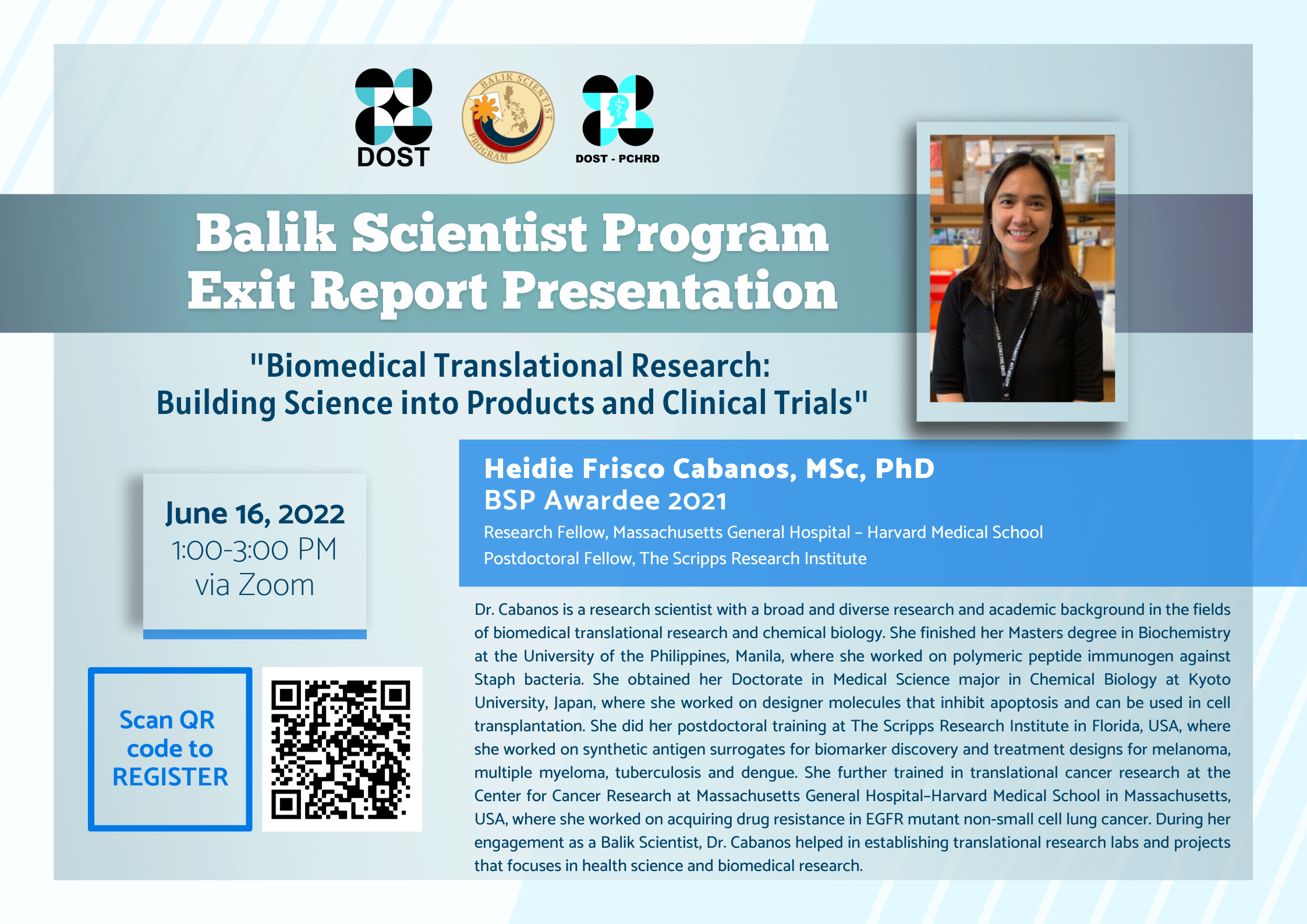 EVENT | “Exit Report Presentation of Balik Scientist Dr. Heidi Frisco ...