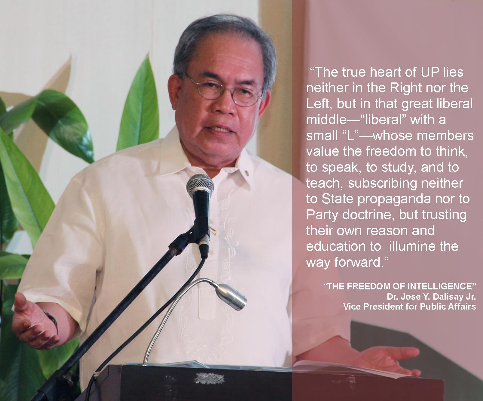 “The Freedom of Intelligence” (Speech of VP Jose Y. Dalisay for 39th ...