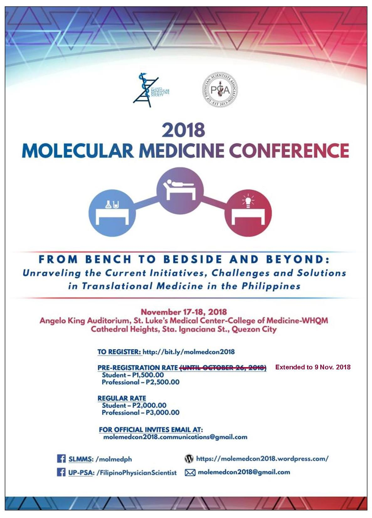 Molecular Medicine Conference 2018: “From Bench to Bedside and Beyond ...